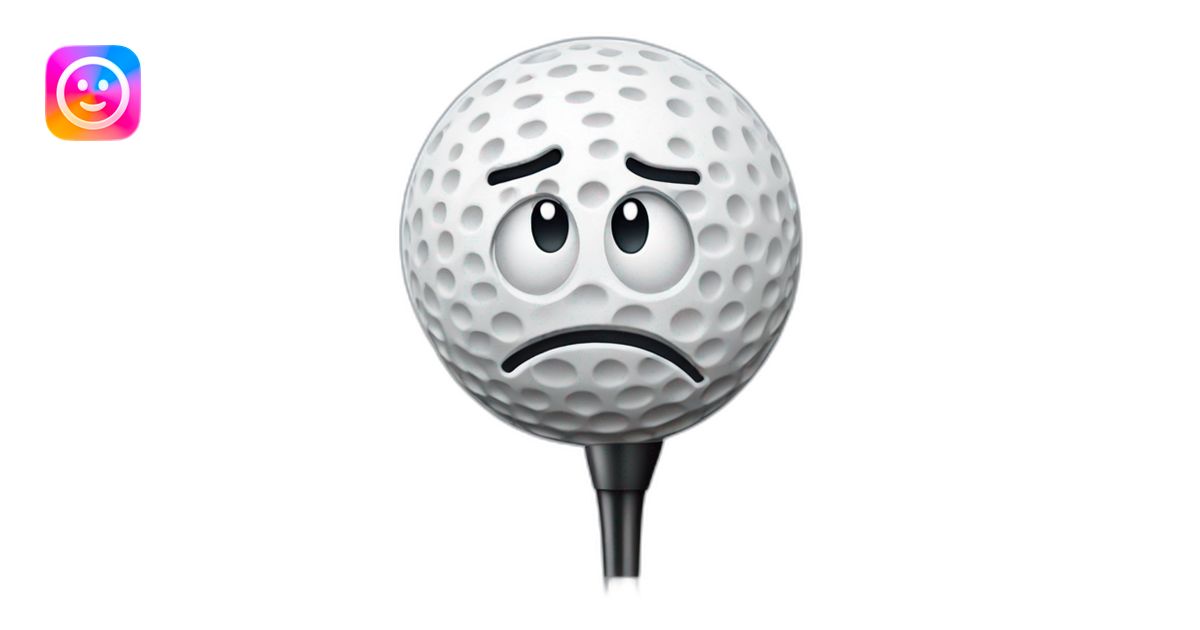 Sad Golf Emoji Description A golf ball looking downhearted, perhaps ...