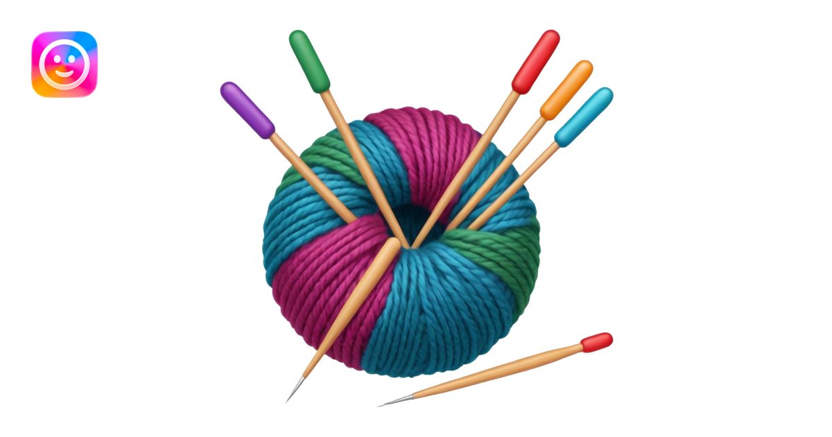 ball of wool with 2 knitting needles emoji | AI Emoji Generator