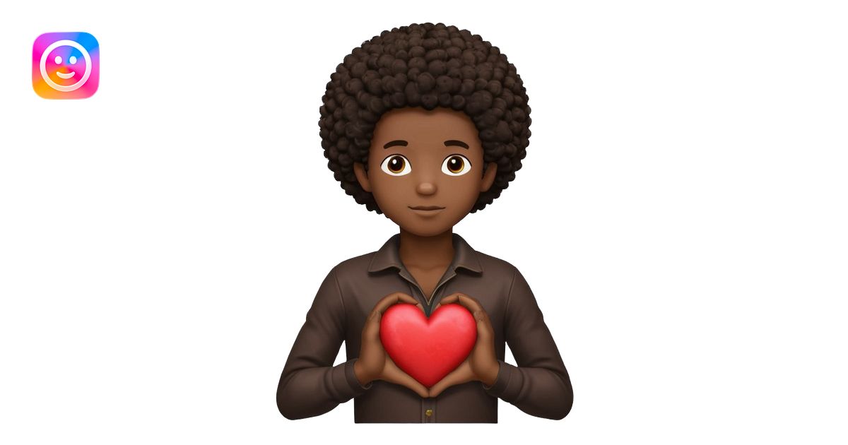 I want a black boy with chocolate skin and a small messy afro holding a ...