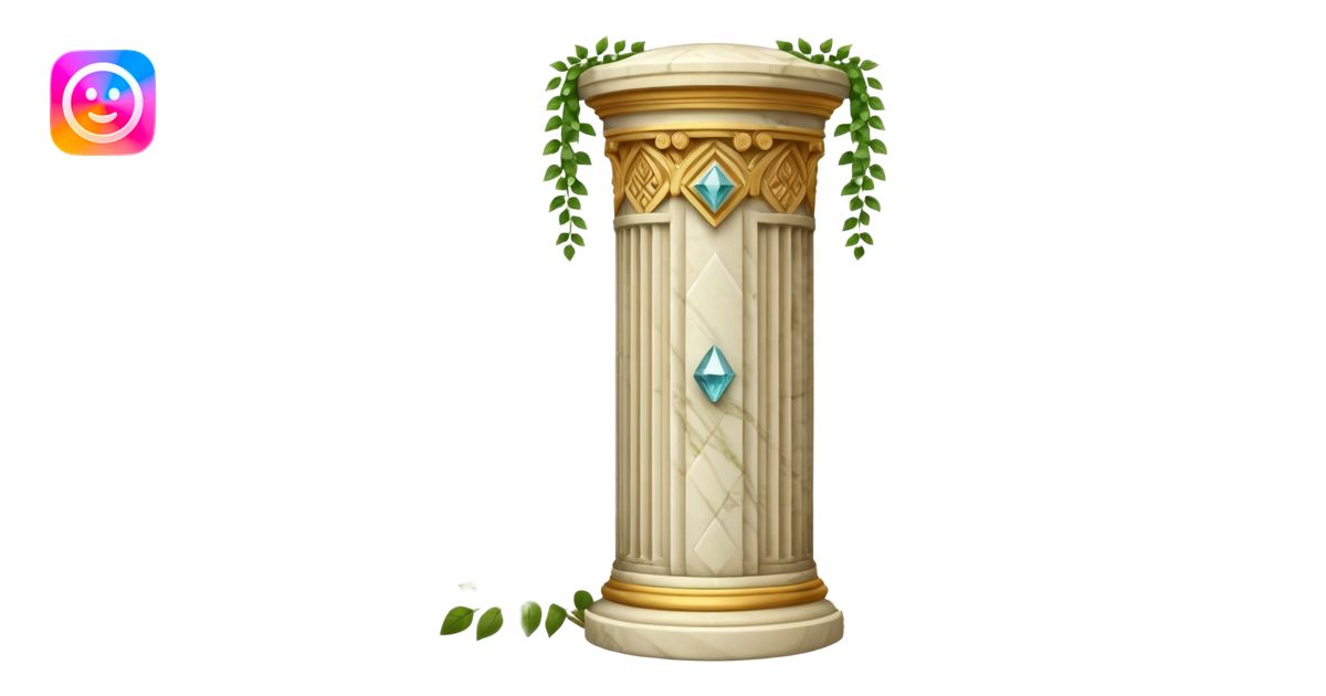 generate beautiful greek marble pillar intricate front view more ...