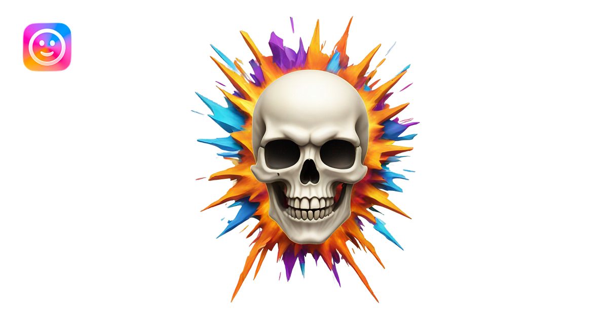 Skull with explosion head emoji | AI Emoji Generator