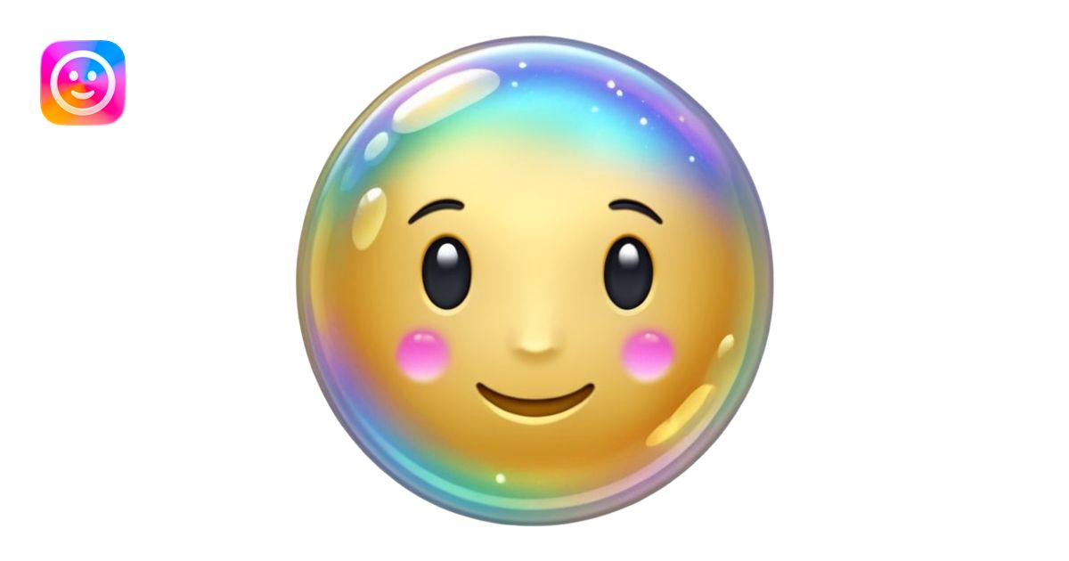 gold transparent sparkling bubble emoji | AI Emoji Generator