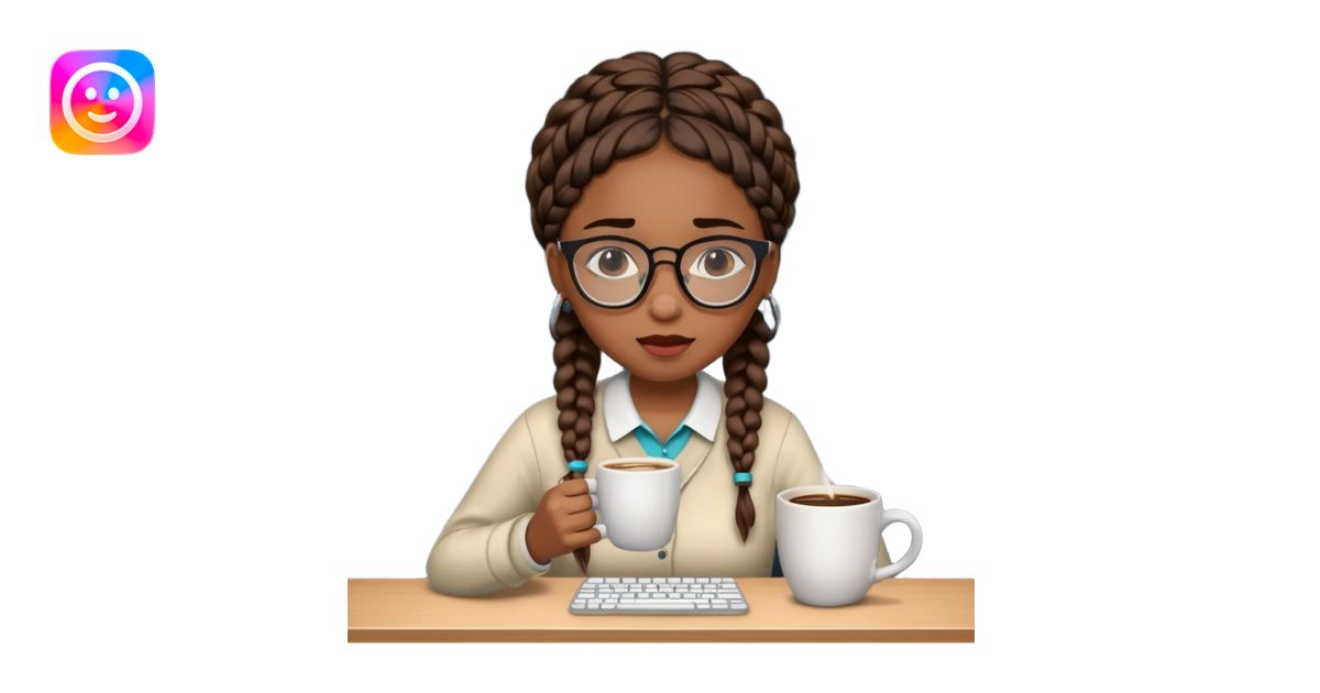 Make a black female software engineer with glasses and braids coding ...
