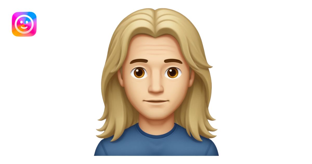 A man have a long hair emoji | AI Emoji Generator