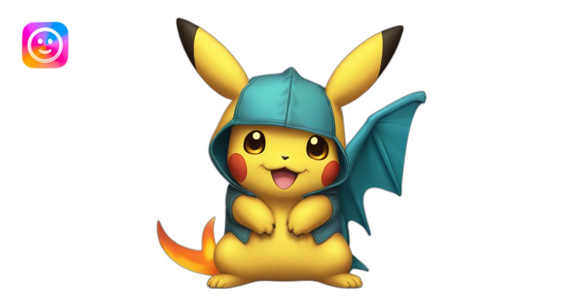 pikachu-charizard-hugging-happy emoji | AI Emoji Generator