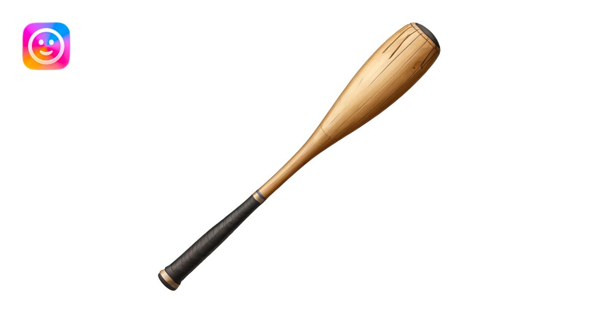aged thick wooden baseball bat, chipped wood and scuffed surface emoji ...