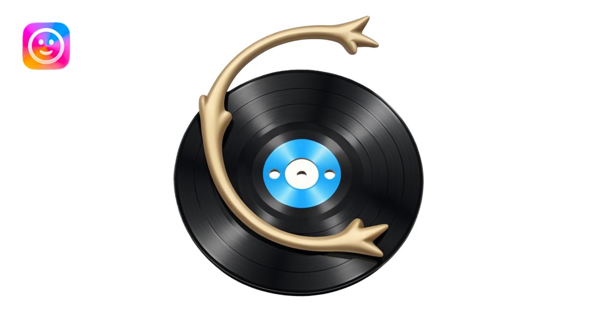 A vynil of Conan Gray's wishbone emoji | AI Emoji Generator