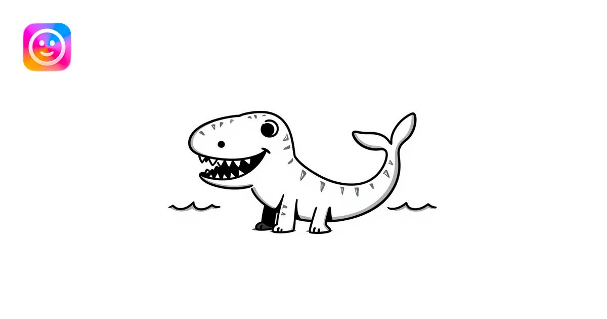 Mosasaurus illustration | AI Emoji Generator
