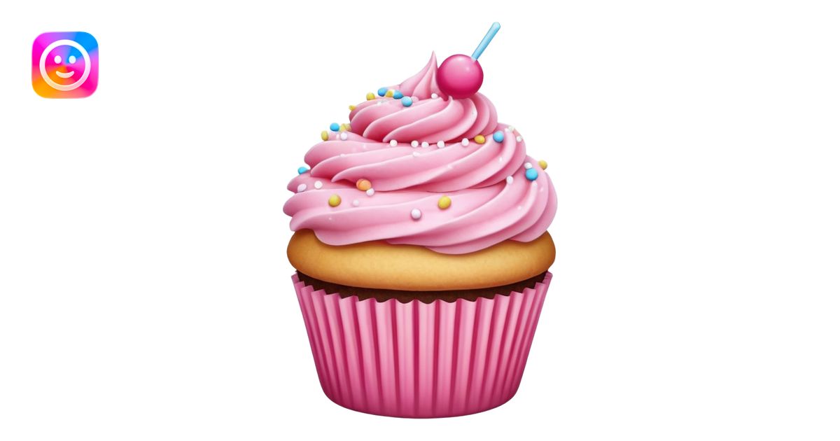 Cupcake with pink icing emoji | AI Emoji Generator