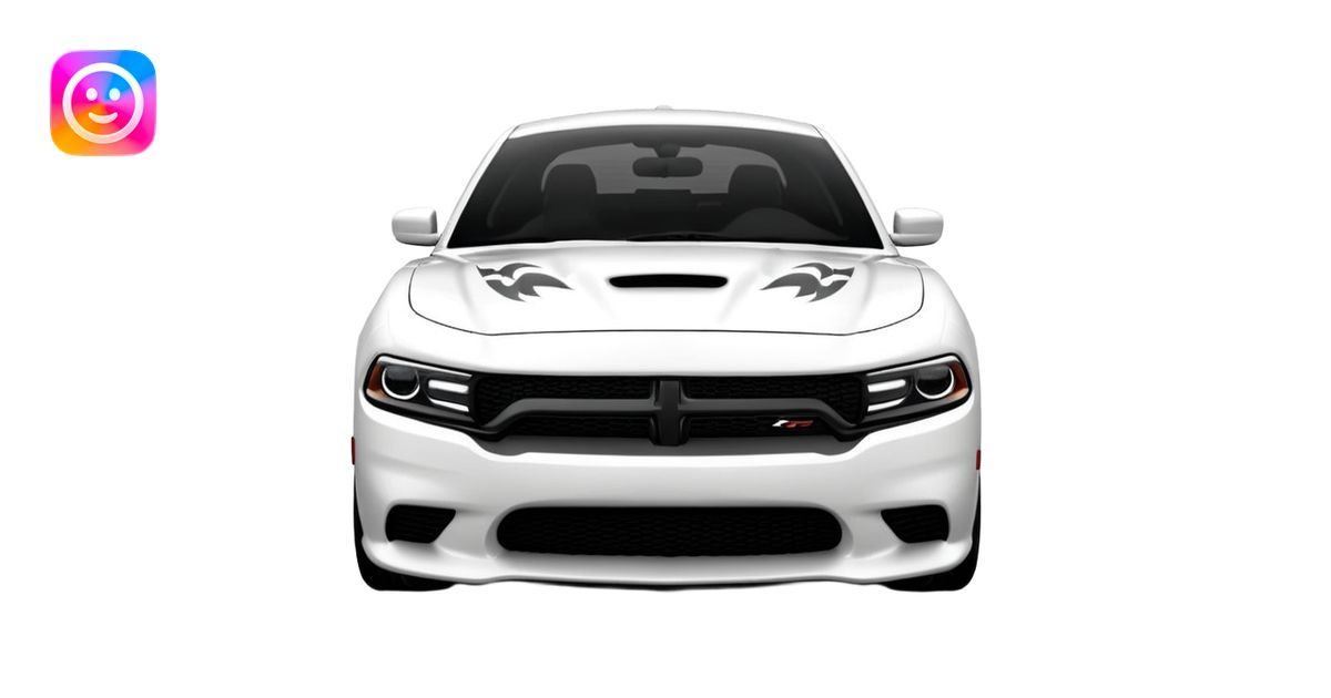 CHARGER DOSH HellCat SRT white and Pattern on the side of the logo ...