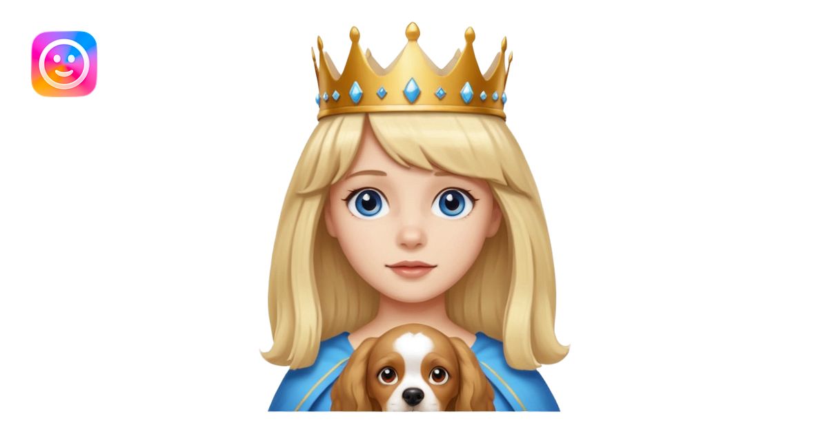 simple Blonde girl with bangs and blue eyes, and a simple crown. giving ...