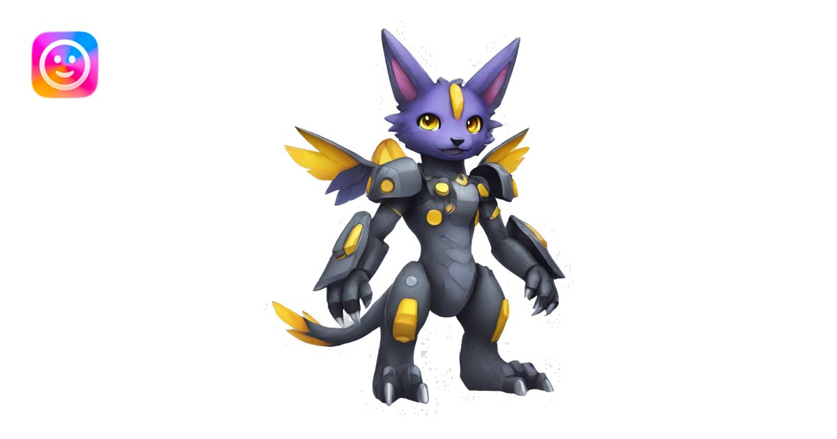 kawaii cool edgy Digimon-Fakemon-animal full body emoji | AI Emoji ...