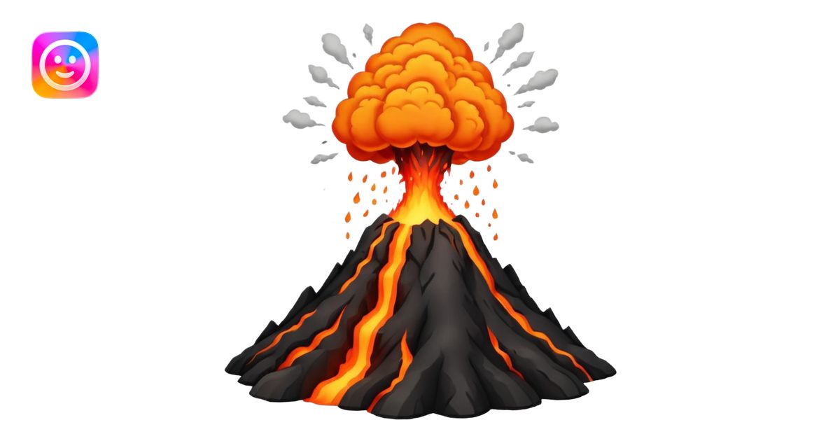 volcano big lava discharge emoji | AI Emoji Generator