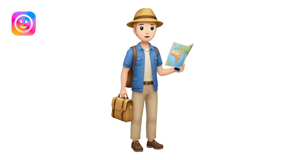 confused tourist full body, normal clothes emoji | AI Emoji Generator