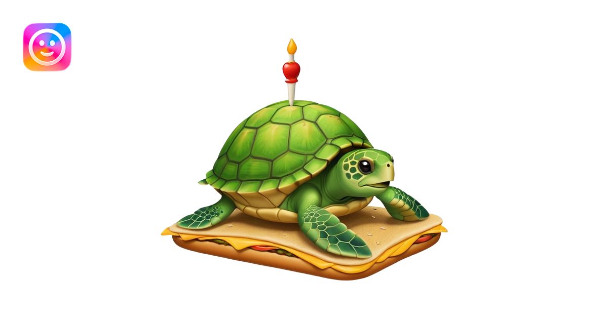 SeaTurtle eat burger emoji | AI Emoji Generator