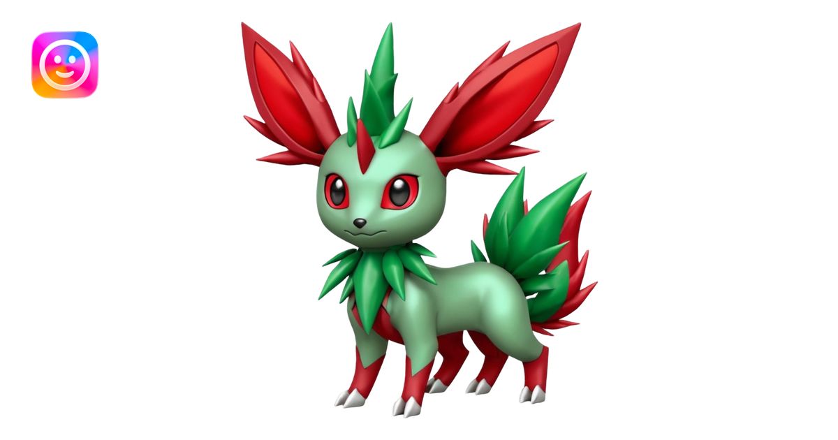 Scizor-Leafeon-Pokémon-Digimon-Fakémon-hybrid-fusion-creature emoji ...