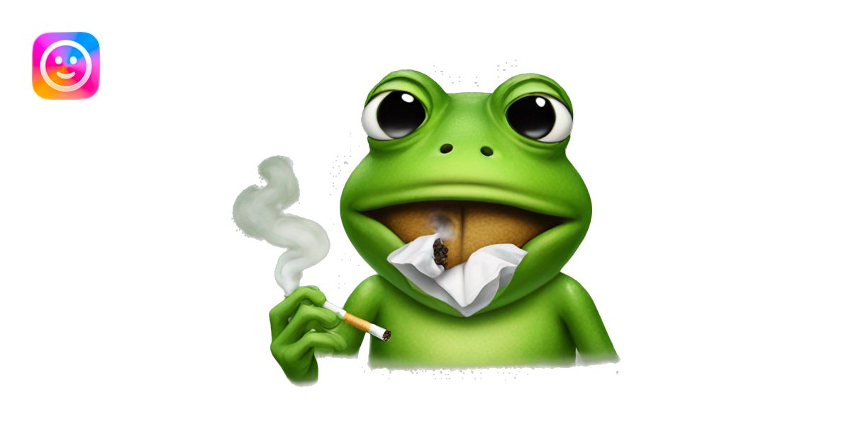 Frog smoking cigarette emoji | AI Emoji Generator