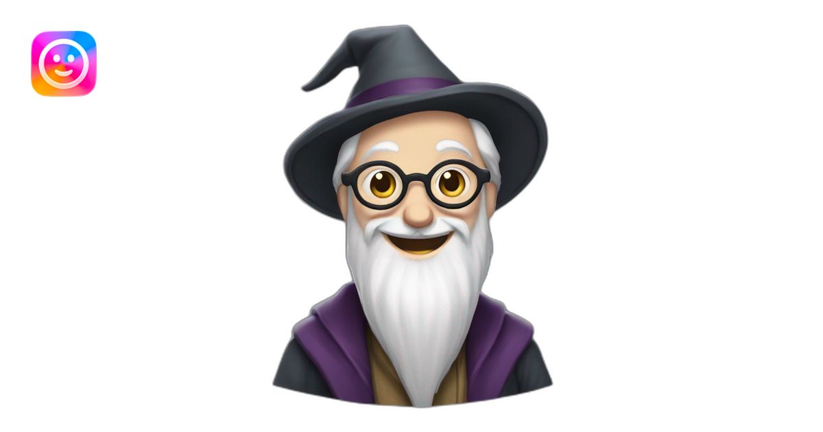 Albus dumbledore with glasses and purooe clothes laughing emoji | AI ...