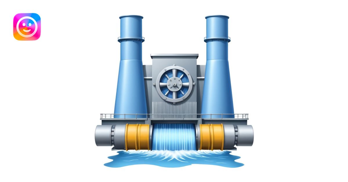 hydroelectric power station with a blue background emoji | AI Emoji ...