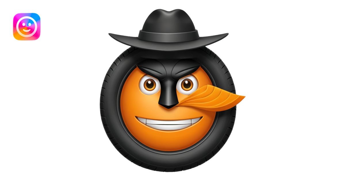 zorro naranja con una llanta emoji | AI Emoji Generator