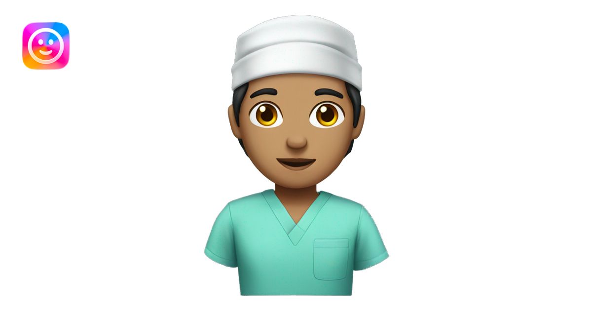 Dark-haired surgeon emoji | AI Emoji Generator