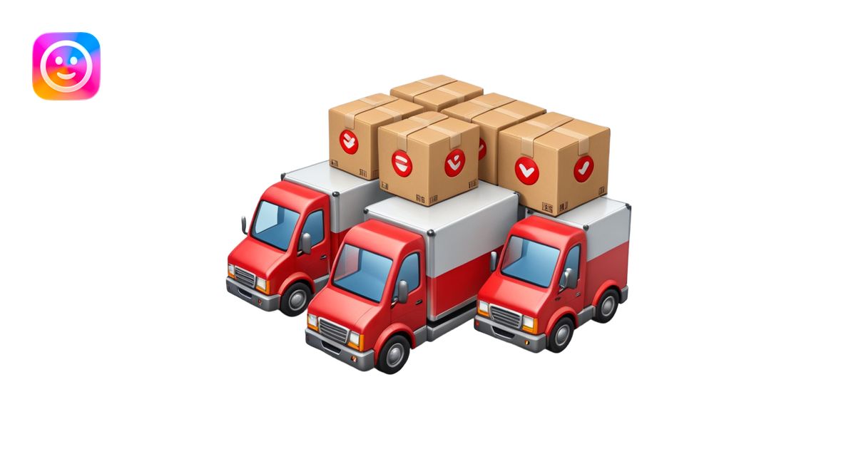 create a realistic emoji showing logistics in different ways. Maybe a ...