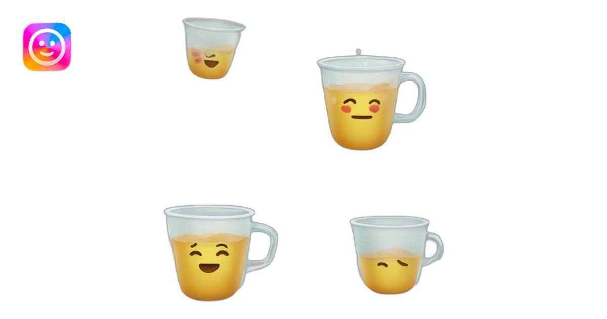 Clear water cups hold coffee emoji | AI Emoji Generator