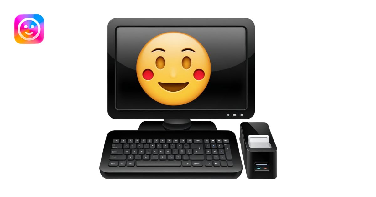 modern computer with computer unit without logo emoji | AI Emoji Generator