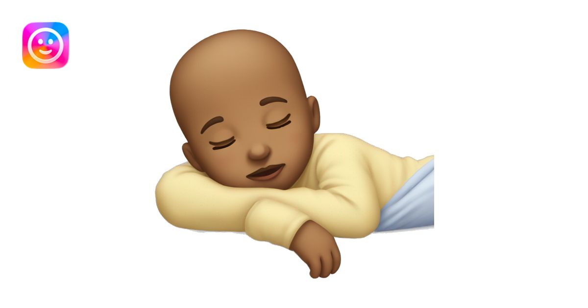 Baby sleeping in crib emoji | AI Emoji Generator