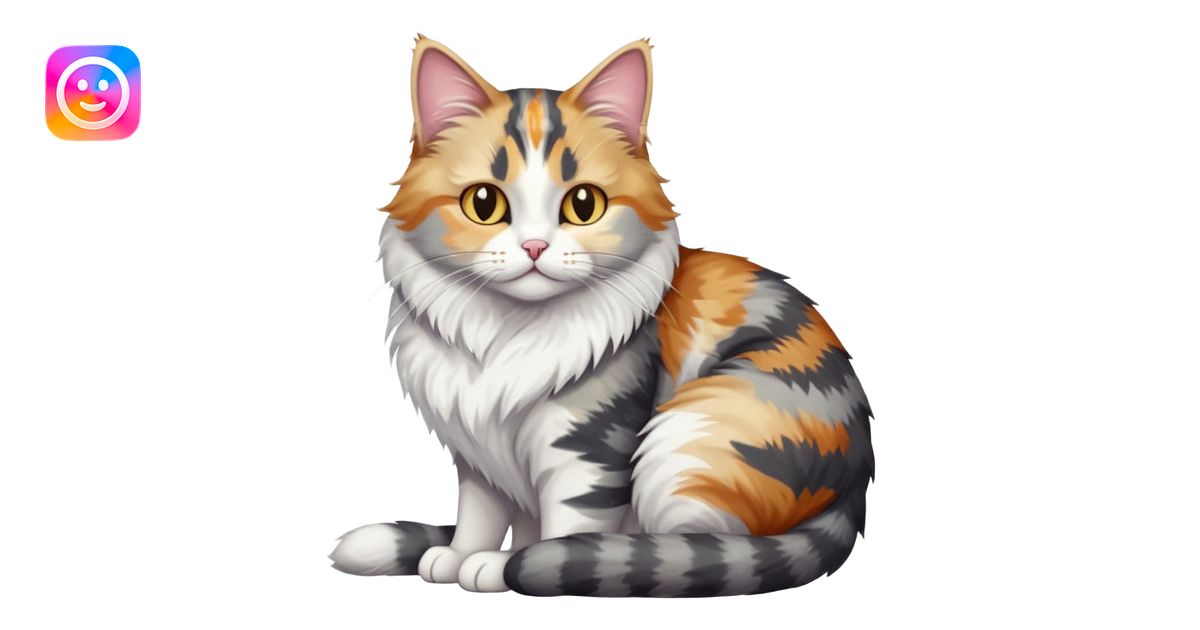 full body colourful light patched calico + white tabby cat cuddling a ...