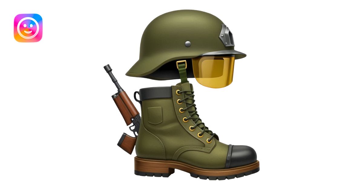 Military rifle boots helmet emoji | AI Emoji Generator