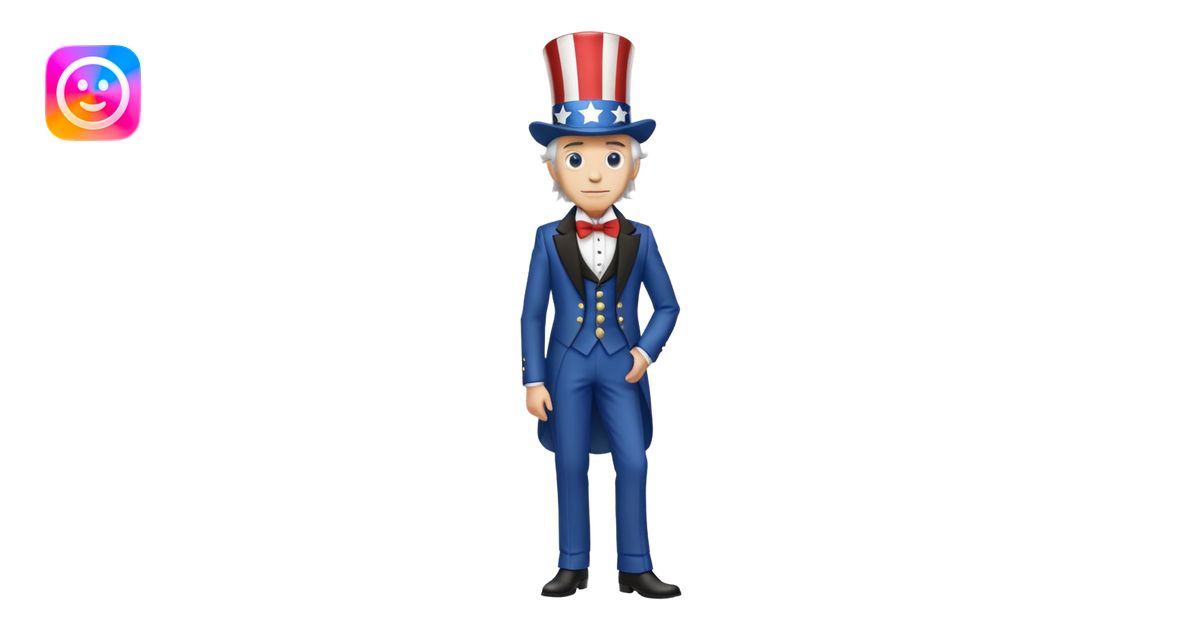 uncle sam standing side view whole body. facing left emoji | AI Emoji ...