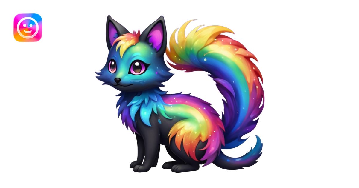Hyper realistic tar-black fur drenched in rainbow oil slick like ...