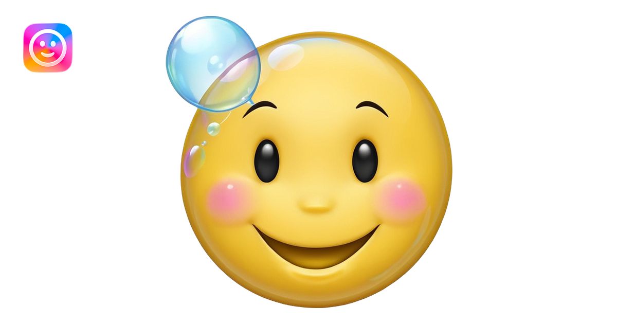 Smiley face blowing bubble emoji | AI Emoji Generator