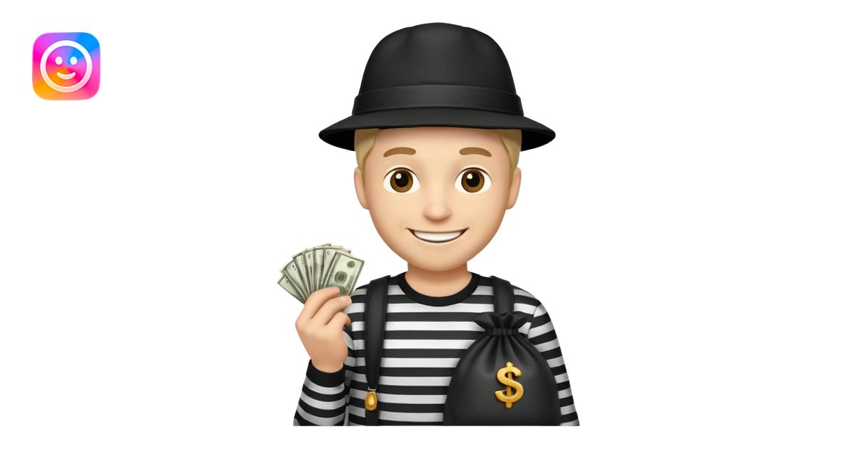 robber with 4 lines of black and white striped shirt and he has a money ...