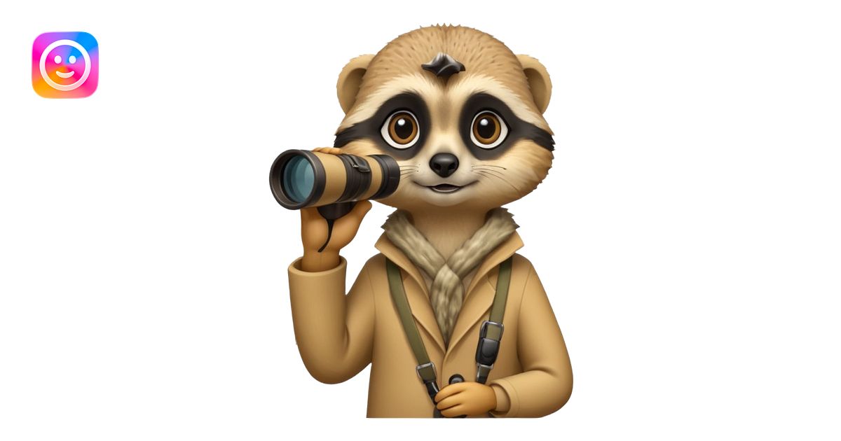Meerkat watching with binoculars emoji | AI Emoji Generator
