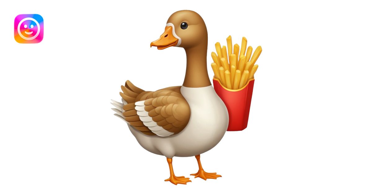 GOOSE HOLDING FRENCH FRIES emoji | AI Emoji Generator