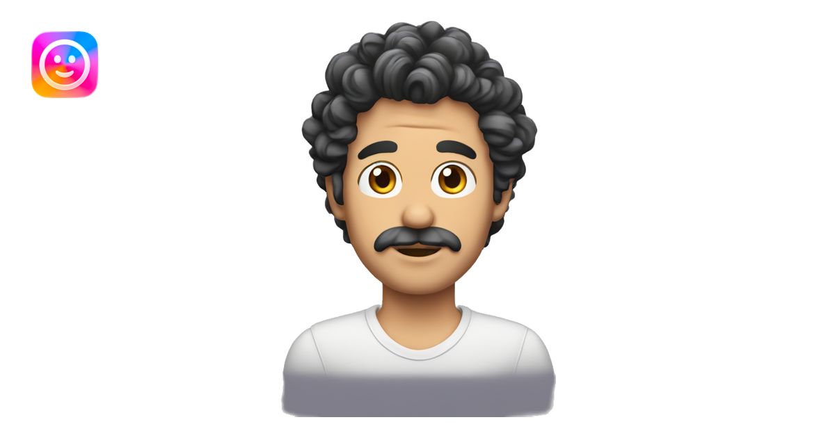 Chico moreno con rizos emoji | AI Emoji Generator