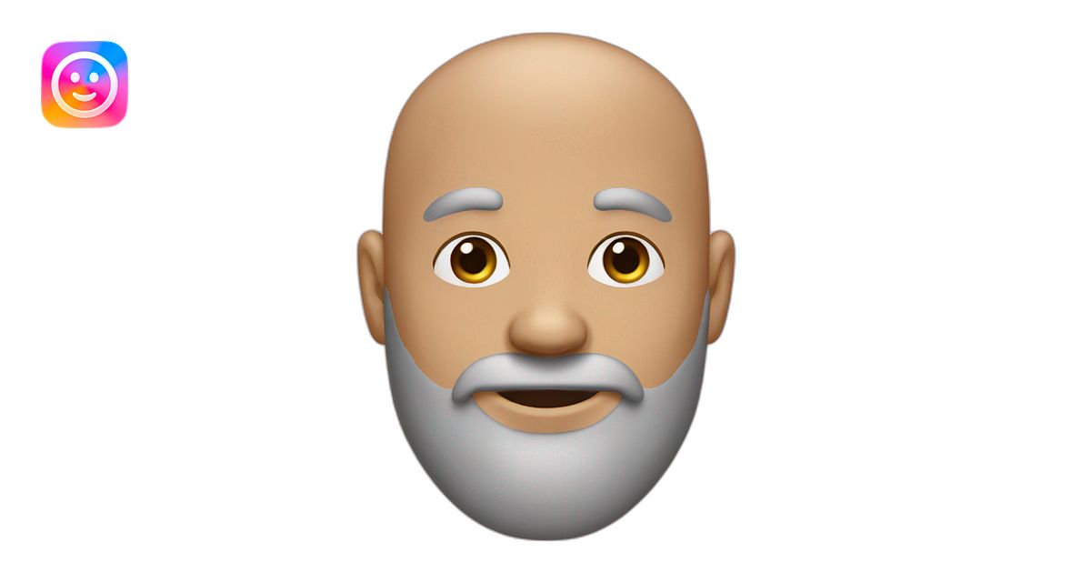 Almost bald neatly cut beard man emoji | AI Emoji Generator