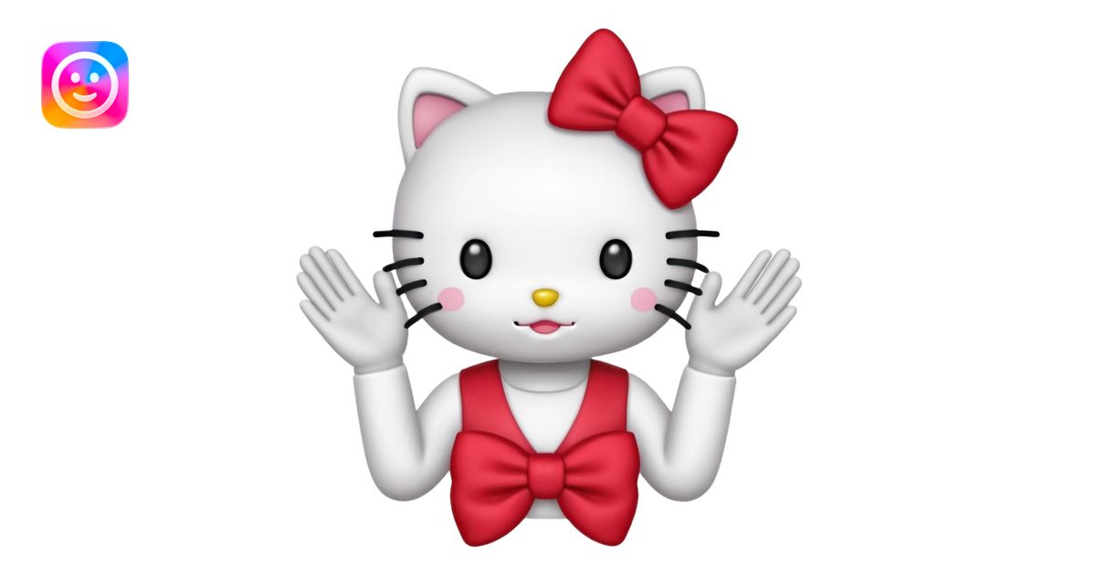 hello kitty holding up 67 with both hands emoji | AI Emoji Generator