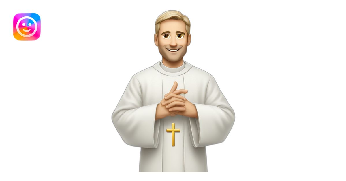 White Catholic Priest doing 🤙 Shaka emoji | AI Emoji Generator