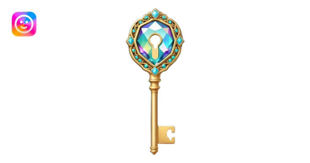 gemstone key unlocking a keyhole emoji | AI Emoji Generator