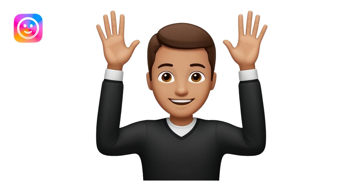 Hands up man meme emoji | AI Emoji Generator