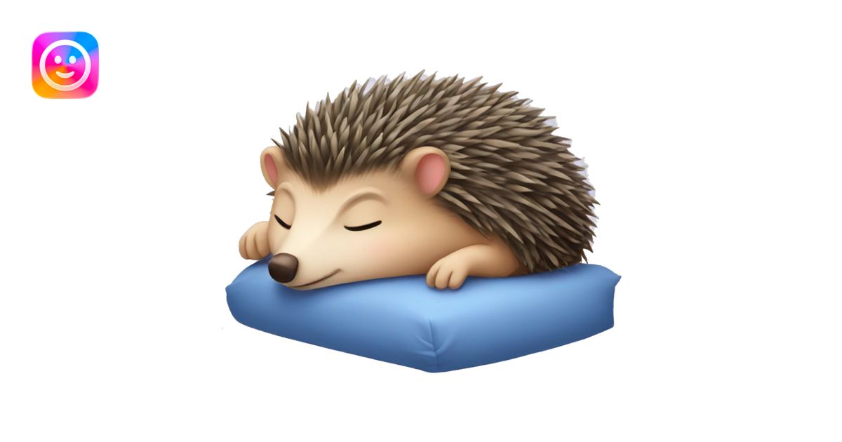 hedgehog sleeping with goodnight emoji | AI Emoji Generator