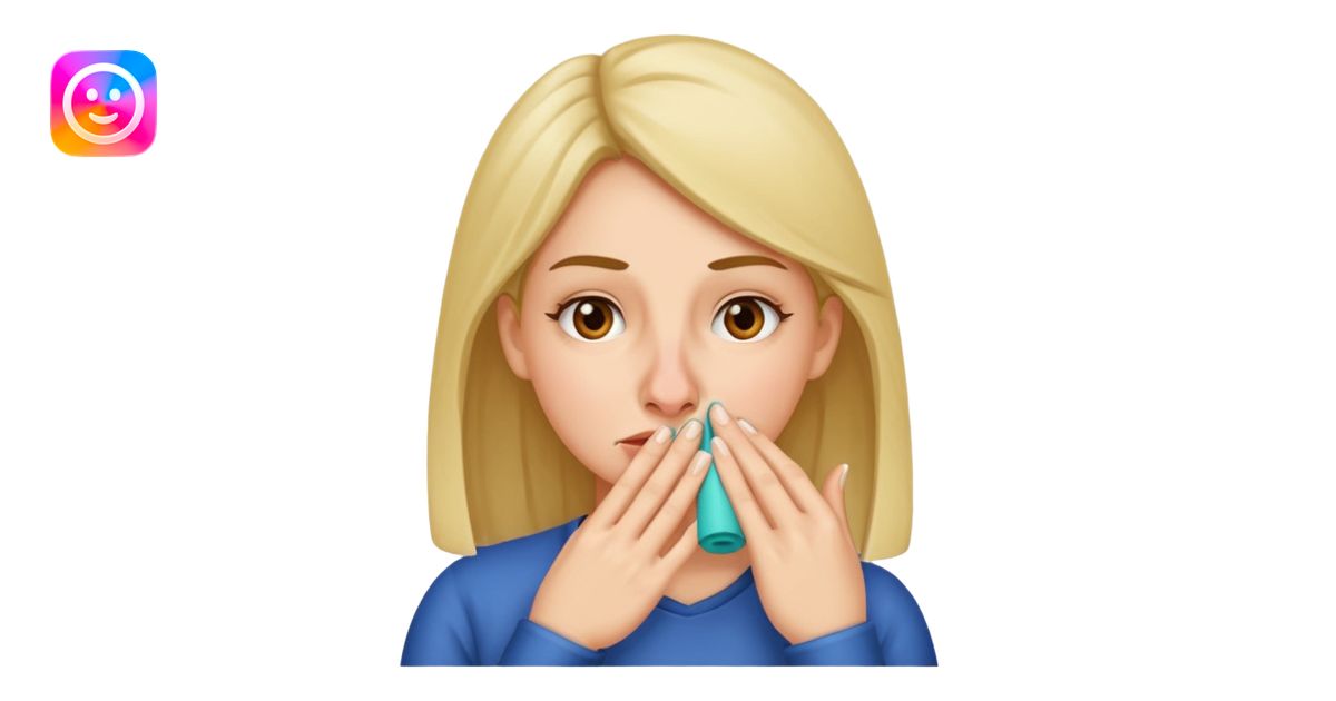woman plugging a nose emoji | AI Emoji Generator