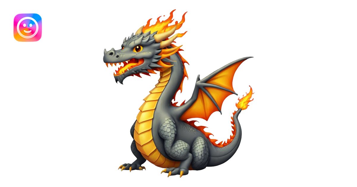 dragon with fire and ash emoji | AI Emoji Generator