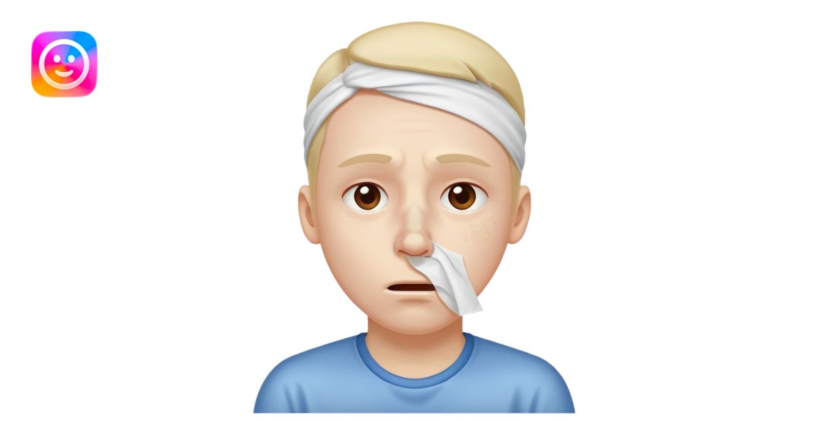sick person with tissue on nose, fever and is shaking. emoji | AI Emoji ...