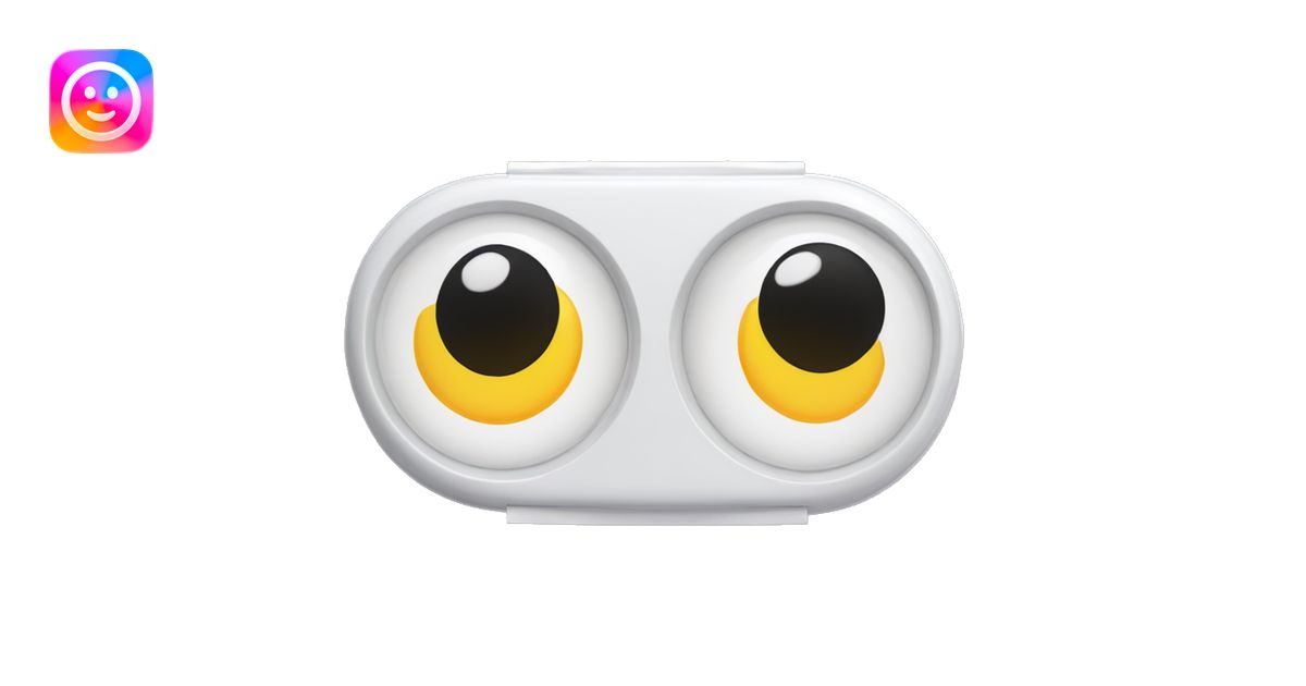dual compartment prescription contact lens case emoji | AI Emoji Generator
