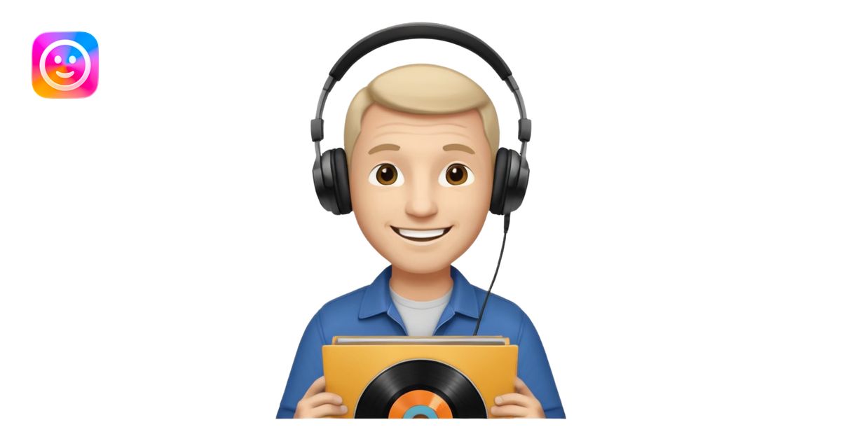 Vinyl Record Collector man emoji | AI Emoji Generator