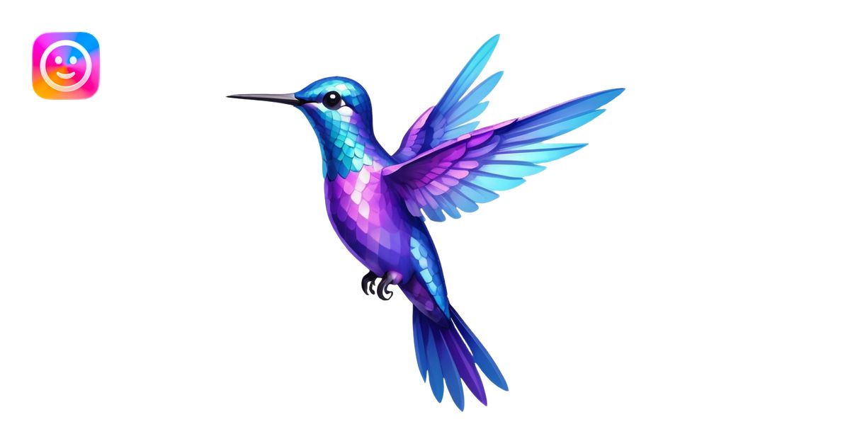 purple and blue hummingbird emoji | AI Emoji Generator